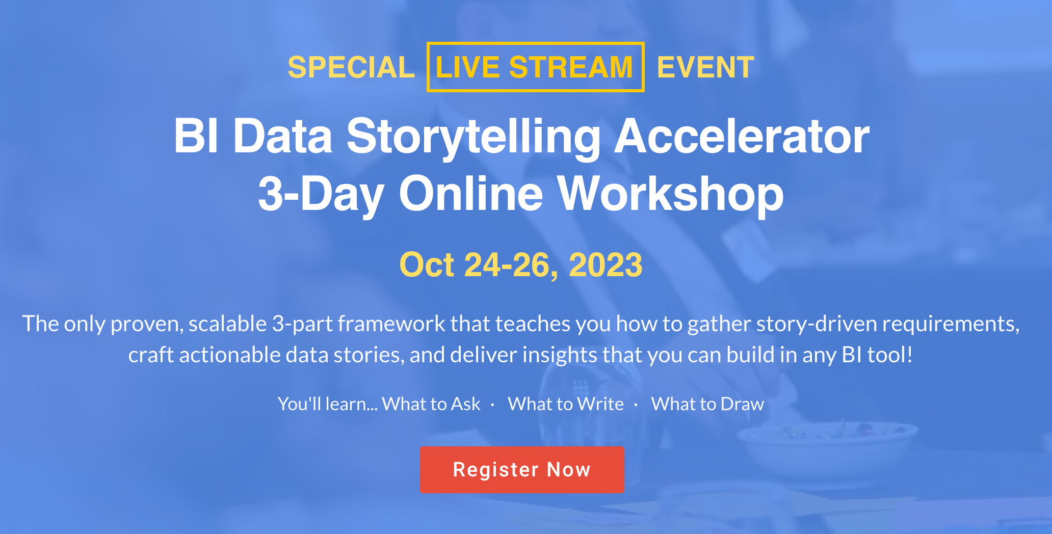 Nov 14-16, 2023 - BI Data Storytelling Accelerator Online Event - BI Brainz